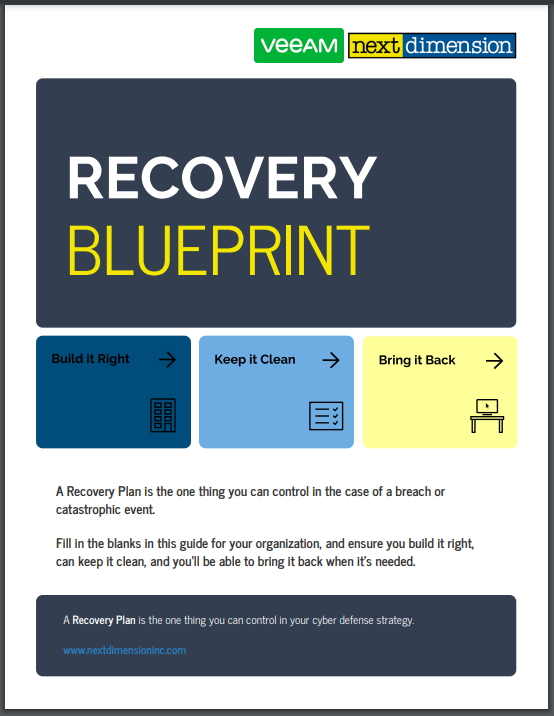 Recovery Blueprint to respond to cyber events | Next Dimension